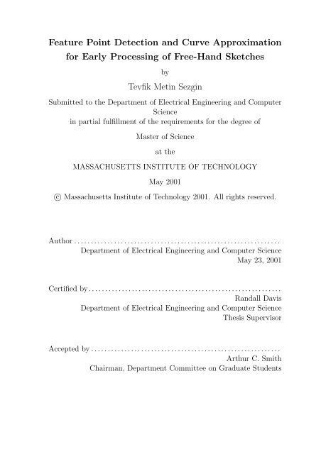 Feature Point Detection and Curve ... - Design Rationale