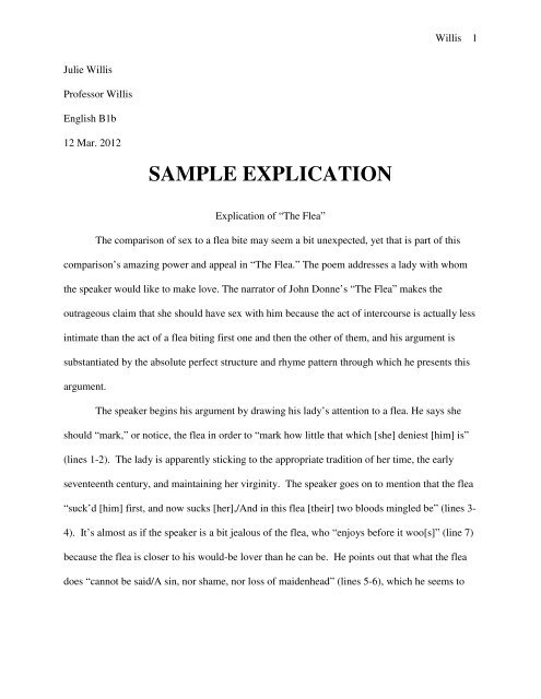 SAMPLE EXPLICATION - Bakersfield College