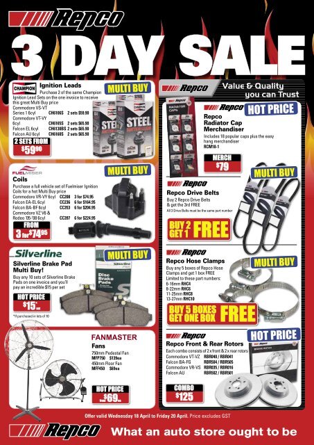 3 Day SaLE - Repco Trade Zone