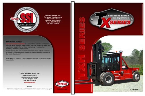 information about Taylor's new - Taylor Machine Works