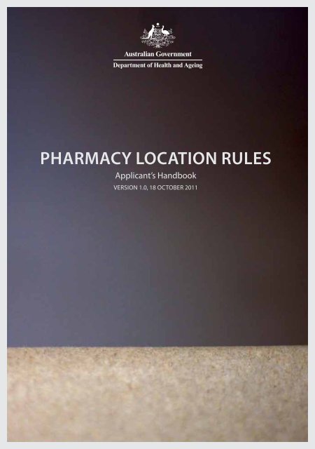 Pharmacy Location Rules Applicant's Handbook - Department of ...