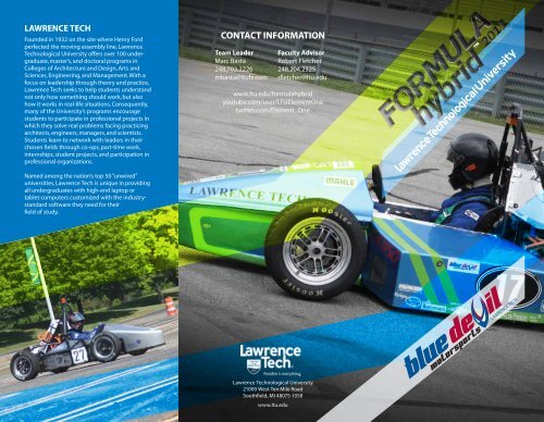 Formula Hybrid Brochure - Lawrence Technological University
