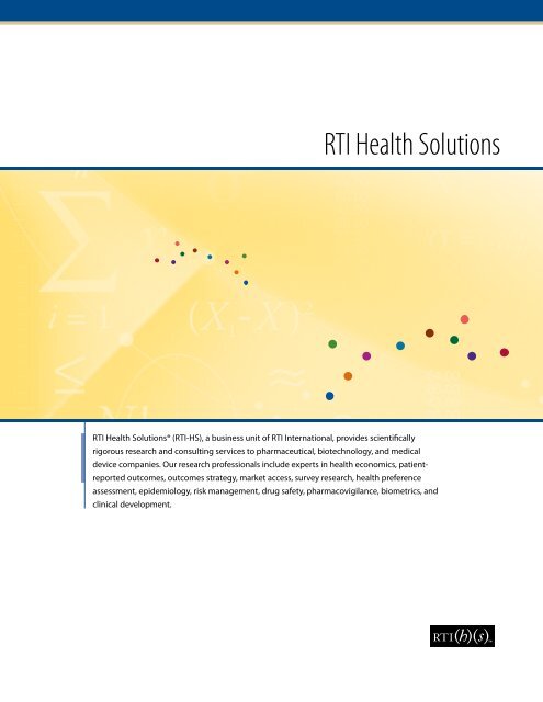 RTI Health Solutions - RTI International