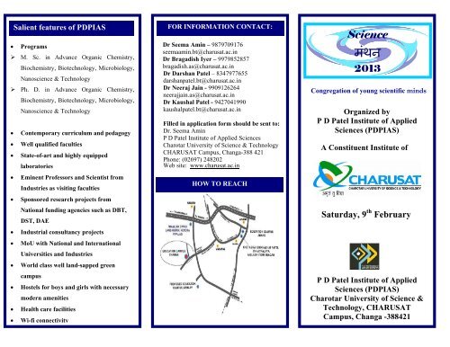 Brochure and Registration Form - Charusat
