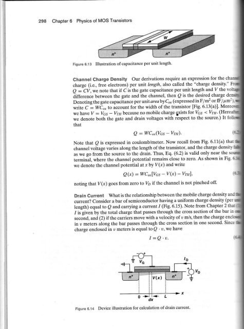 298 Chapter 6 Physics of MOS Transistors Channel Charge Density ...