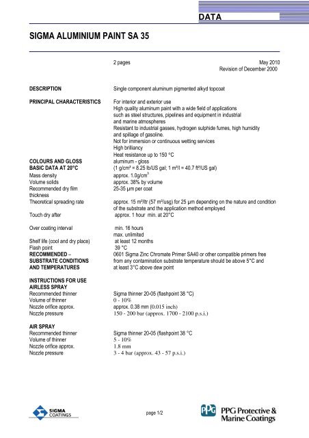 0604 Sigma Aluminum Paint SA35 - SIGMA PAINTS