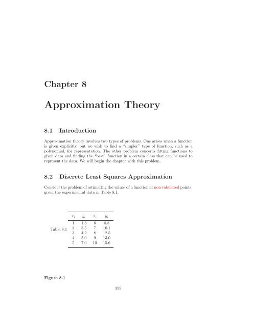 Chapter 8 Approximation Theory