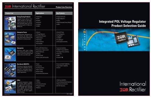 Integrated POL Voltage Regulator Product Selection Guide - IR