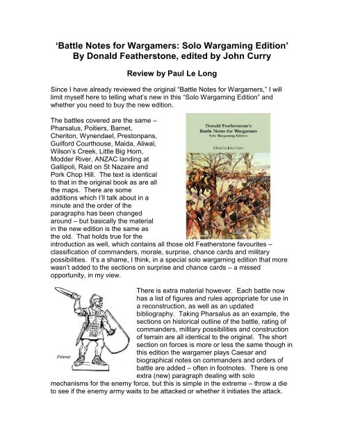 'Battle Notes for Wargamers: Solo Wargaming ... - Lone Warrior Blog