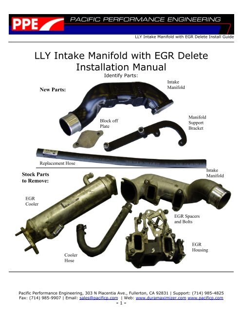 LLY Intake Manifold with EGR Delete - Xtreme Diesel Performance