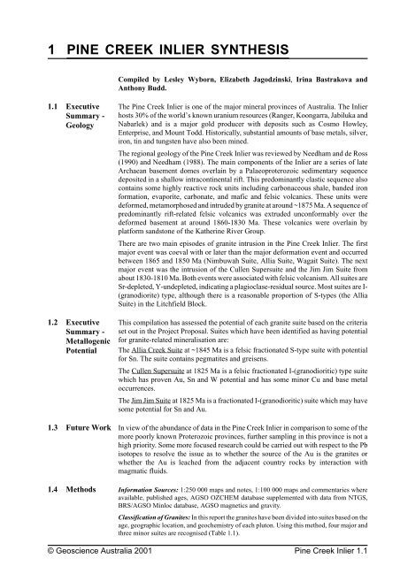 Pine Creek Inlier - Geoscience Australia