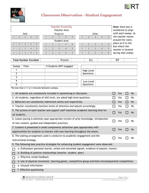 Student Engagement Observation (paper) Tool Student Engagement Observation (paper) Tool