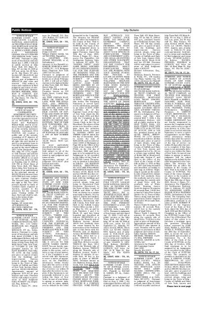 Public Notices - Islip Bulletin