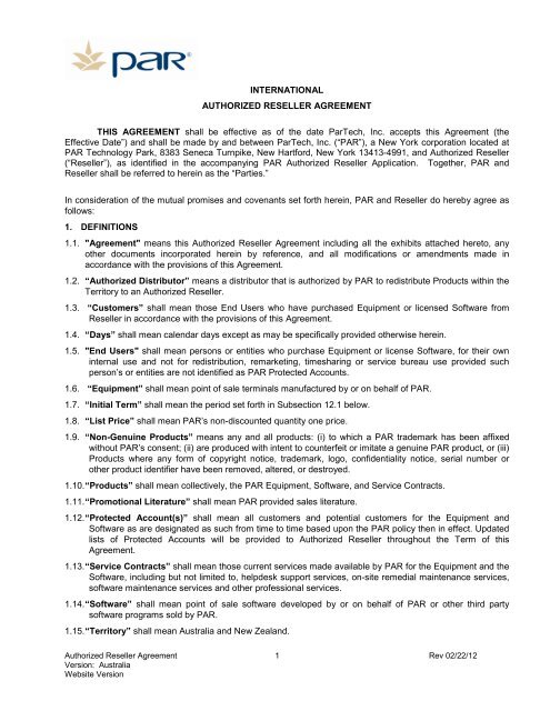 INTERNATIONAL AUTHORIZED RESELLER AGREEMENT THIS international-authorized-reseller-agreement-this