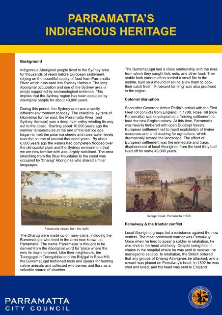 Parramatta's Indigenous Heritage - Parramatta City Council