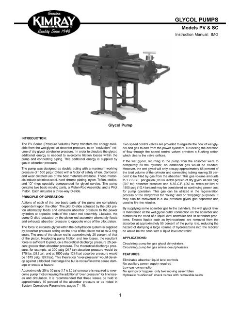 Glycol Pumps - Home | Kimray Mobile