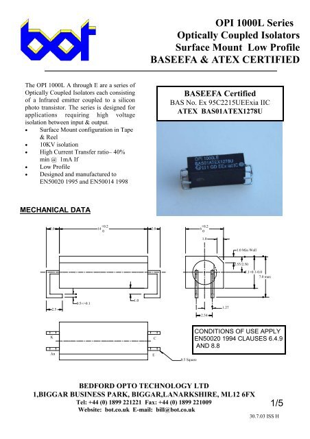 OPI 1000L Series Optically Coupled Isolators Surface ... - Euro - Impex