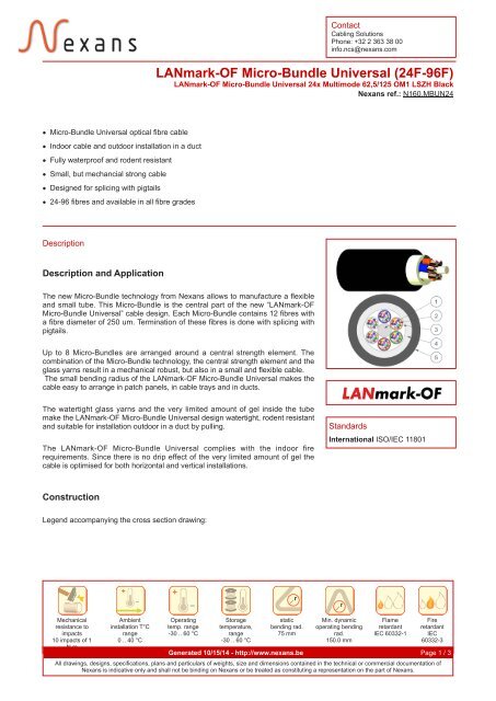 LANmark-OF Micro-Bundle Universal (24F-72F) - Nexans