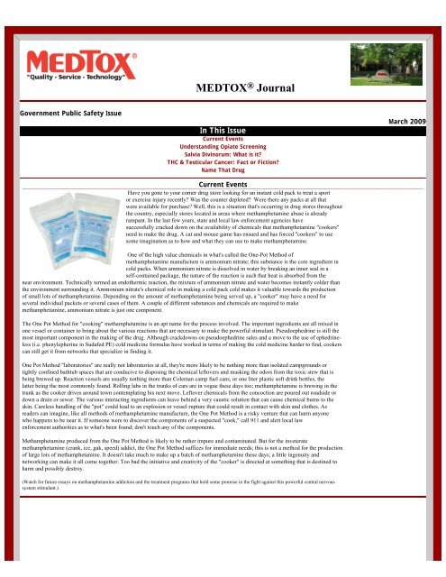 Public Safety Substance Abuse Journal by MEDTOX
