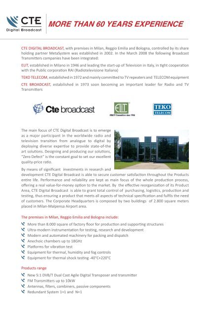 Catalog - CTE Digital Broadcast