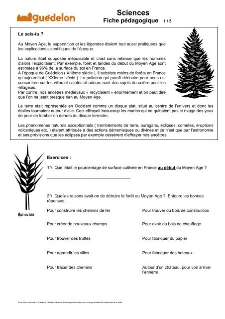 Fiche pédagogique Sciences - Guédelon