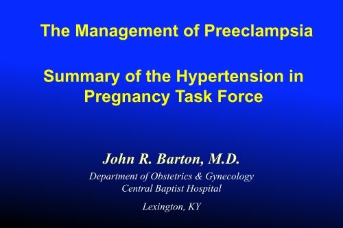 Hypertension in Pregnancy: The New ACOG Guidelines - Children's ...