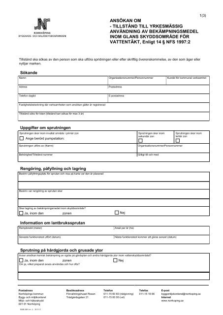 Blankett - E-tjänster och blanketter - Norrköpings kommun