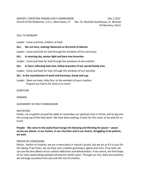 Advent/Creation-Themed Liturgy for Holy Communion