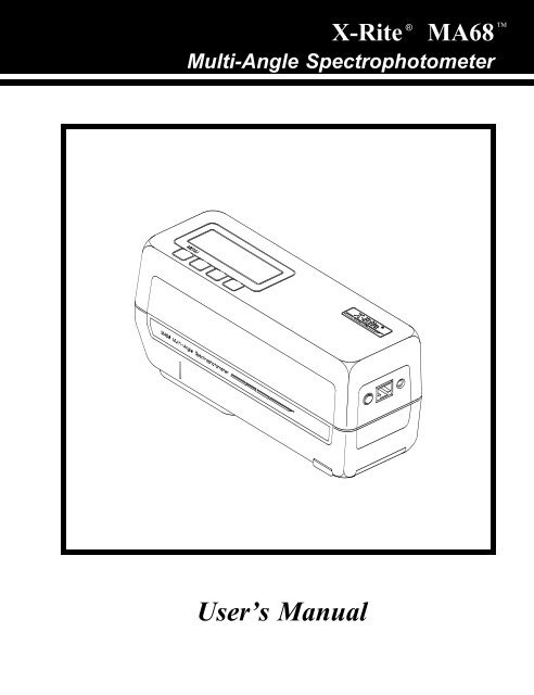 User's Manual - X-Rite