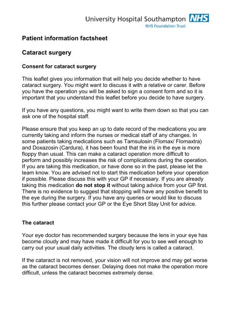 Cataract surgery