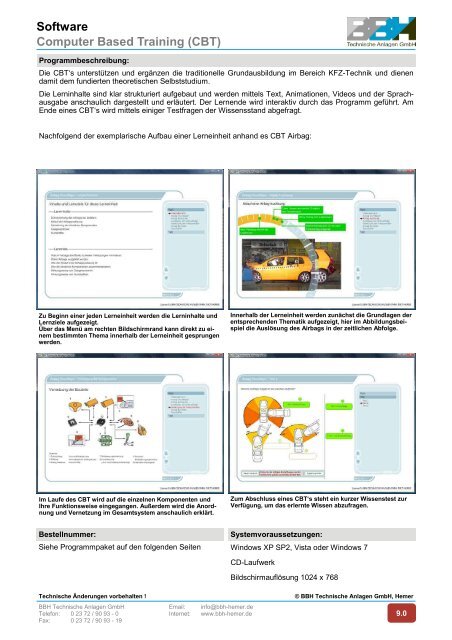 Software Computer Based Training (CBT) - bei BBH Technische ...