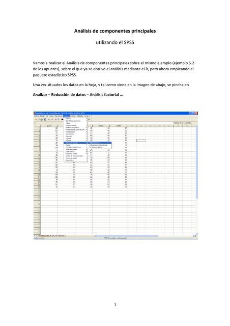 Análisis de componentes principales utilizando el SPSS