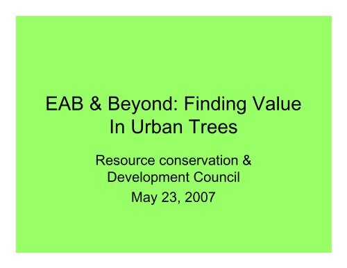 EAB & Biomass Energy at the Genesee Power Station