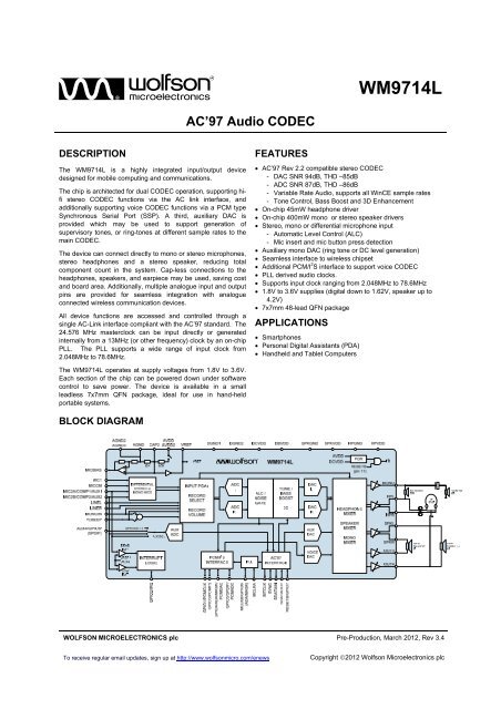WM9714, Rev 3.4 - Wolfson Microelectronics plc