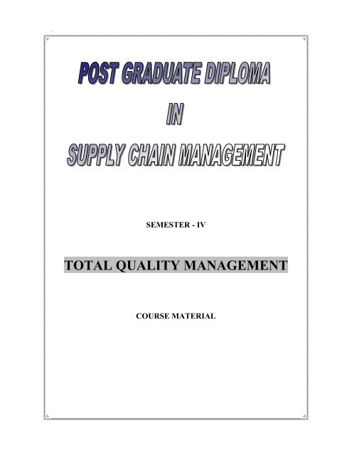 Total Quality Management - CII Institute of Logistics
