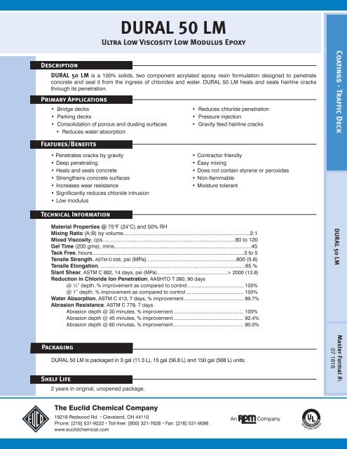 DURAL 50 LM - Euclid Chemical Co