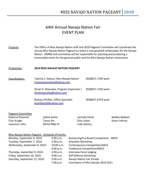 MISS NAVAJO NATION PAGEANT - Navajo Nation Fair