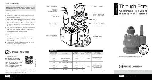 Viking Johnson Through Bore Hydrant Instructions