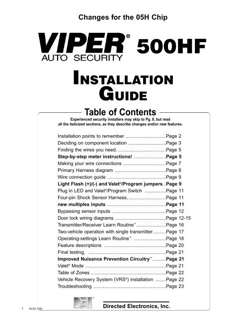 INSTALLATION GUIDE - Directed Electronics, Inc.