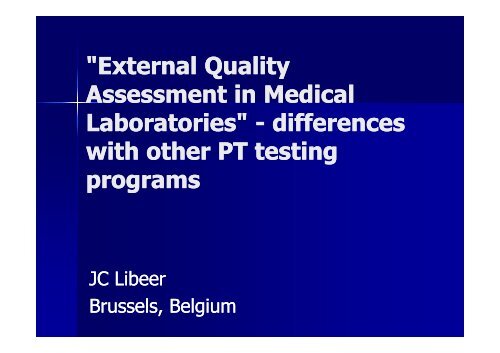 "External Quality Assessment in Medical Laboratories ... - CSCQ
