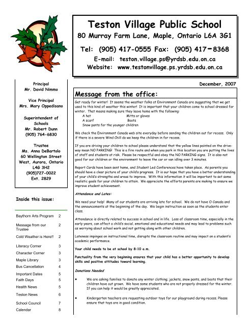 December 2007.pub (Read-Only) - Teston Village Public School