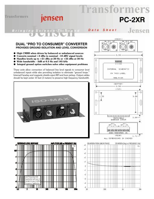 PC-2XR - Jensen Transformers