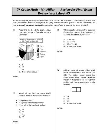 7th Grade Math, Review for Final - Part 2