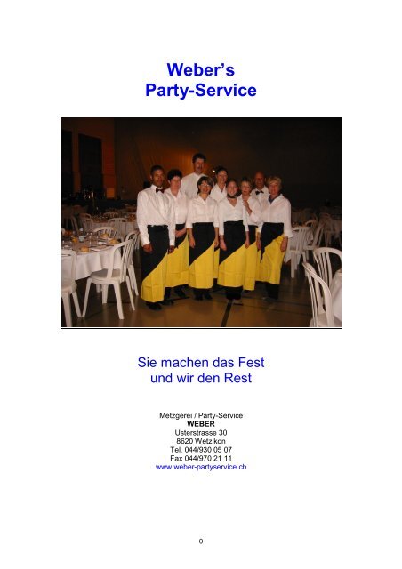 Weber's Party-Service - Metzgerei Weber