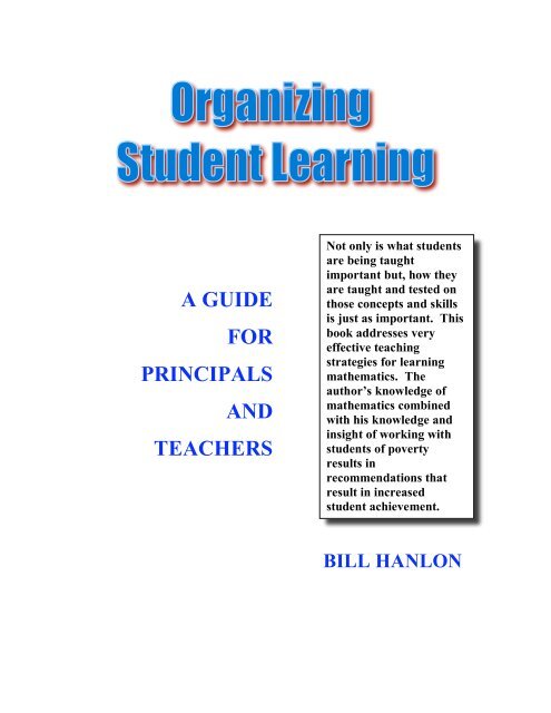 A GUIDE FOR PRINCIPALS AND TEACHERS - Hanlon Math