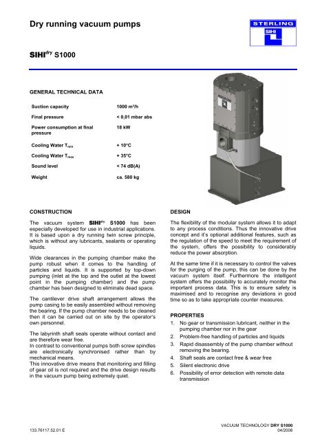 Dry running vacuum pumps