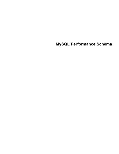 MySQL Performance Schema - Download - MySQL