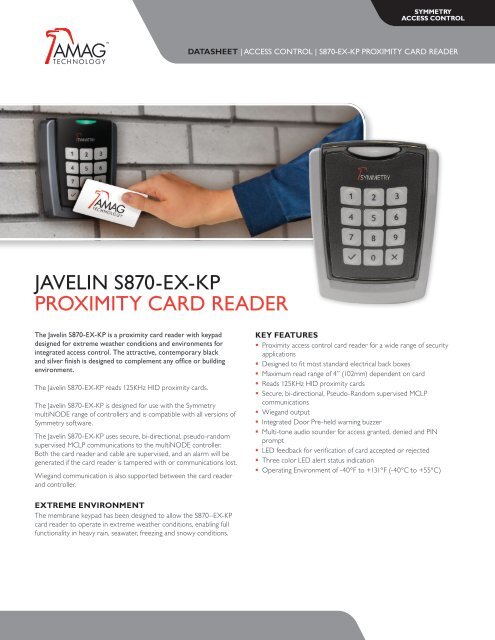 JavElin S870-EX-KP ProXimiTy card rEadEr - AMAG