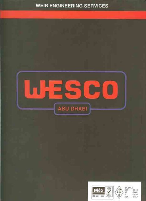 Wesco Abu Dhabi Brochure - Weir Oil & Gas Division