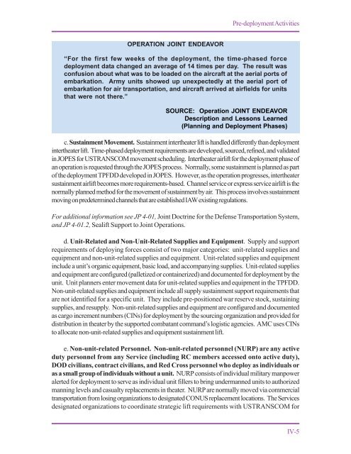 Pre-deployment Activities